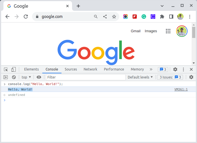 JavaScript Program To Print Hello World 